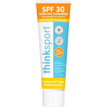 Amazon.com: thinksport Kid's Safe Sunscreen, SPF 50 Plus, 3 Fluid Ounce ...