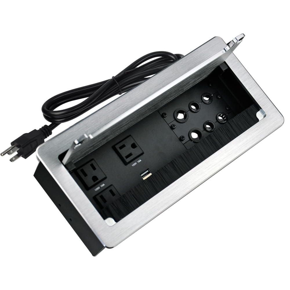 Amazon.com: Tabletop Power Multimedia Connectivity Box with 3 AC Power+ ...