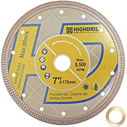 SHDIATOOL 7- Inch Diamond Blade Mesh Turbo Cutting Disc for Granite ...