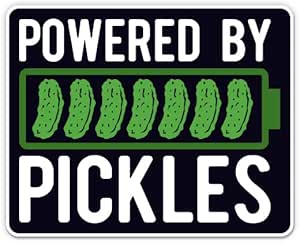 Amazon.com - Powered by Pickles Stickers - 2 Pack - Waterproof Vinyl ...