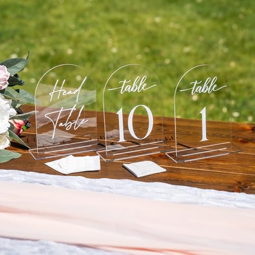 Amazon.com: Clear Arch Acrylic Table Numbers for Wedding Reception - 10 ...