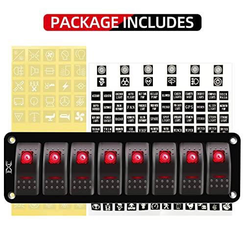 Snapklik.com : Red 8 Gang Rocker Switch Aluminum Panel Toggle Dash ON ...