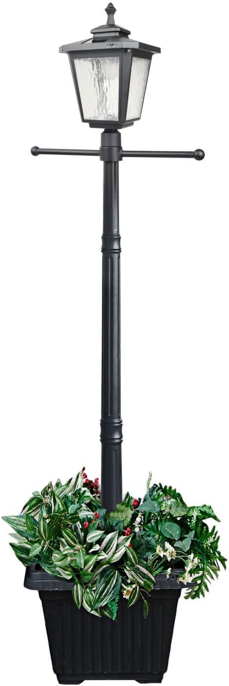 Amazon.com: Sun-Ray Solar Lamp Post Light, 7 Ft. Outdoor Two Head Solar ...