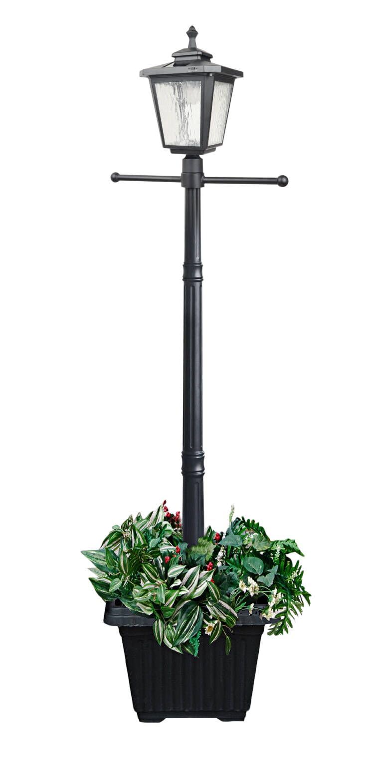 Koepom 76" Height Solar Lamp Post Lights with Planter, Die-Casting ...