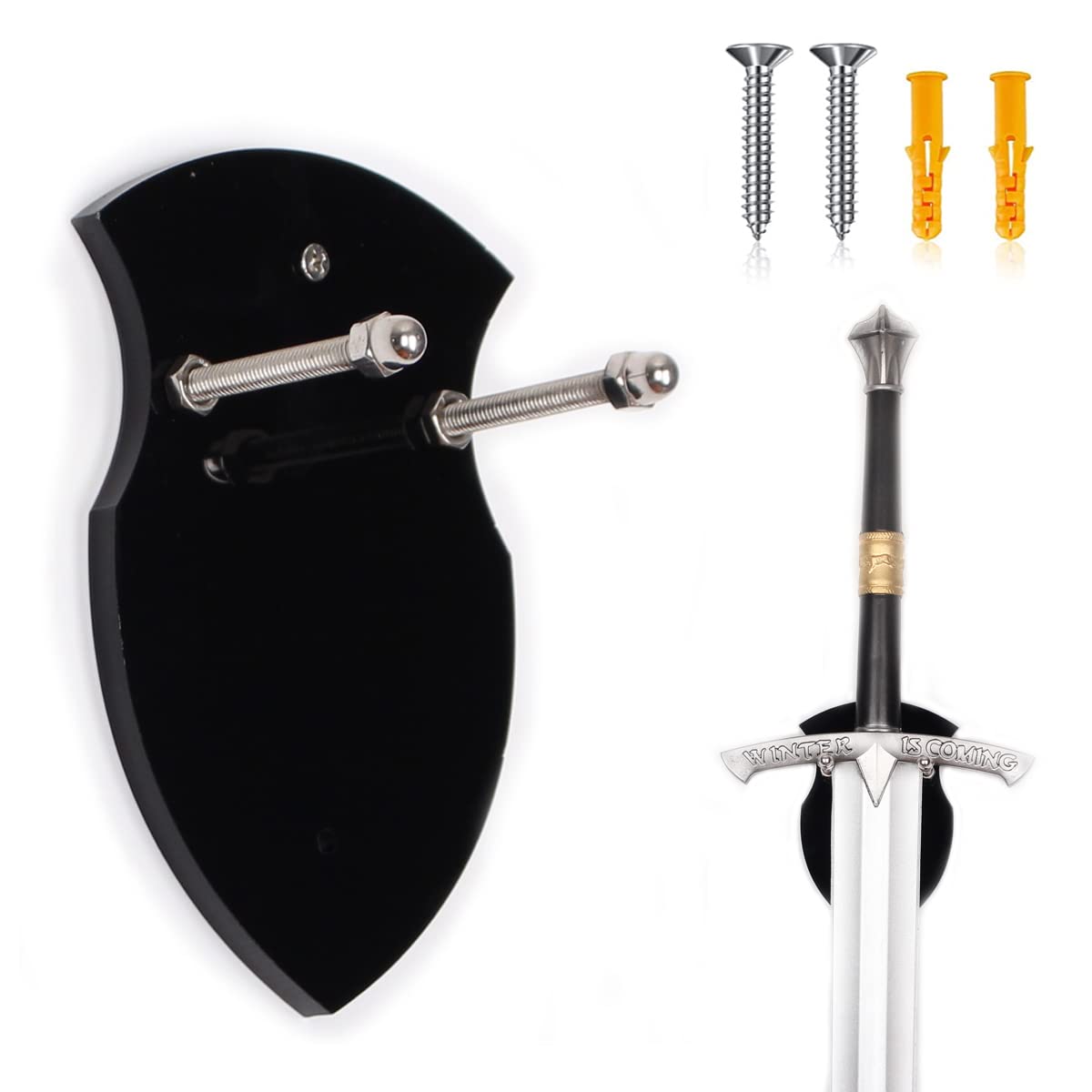 WANLIAN Sword Stand Wall Mounted Display Card Shield With Hardware (1 ...