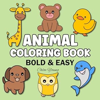 Amazon.com: Bold and Easy Animal Coloring Book: Big and Simple Large ...
