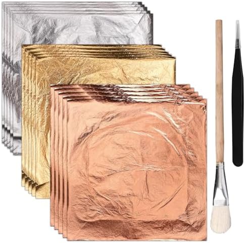 100 Sheets Imitation Gold Leaf for Art, Crafts Decoration, Gilding ...