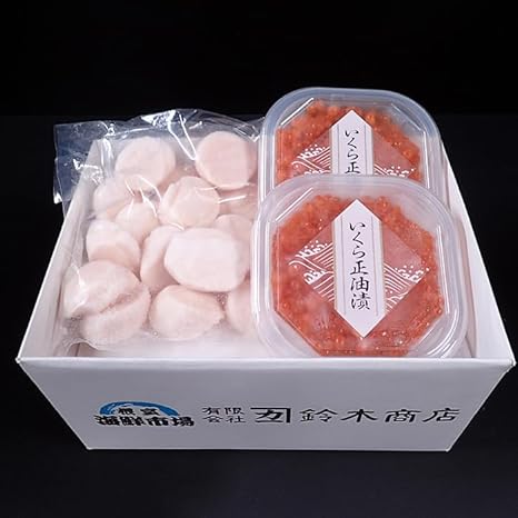 Amazon.co.jp: 刺身用ほたて貝柱300g・いくら醤油漬け(鮭卵)70g×2P A-14225 : 食品・飲料・お酒