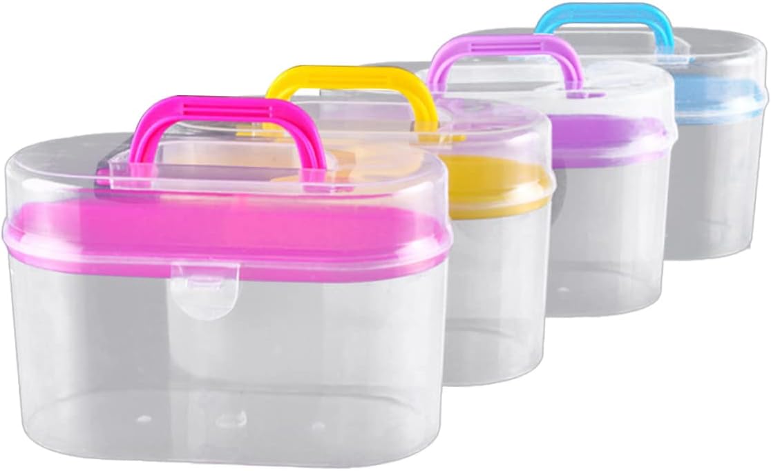 Amazon.com: TEHAUX Portable Lock Box Storage Boxes with Lids Clear ...