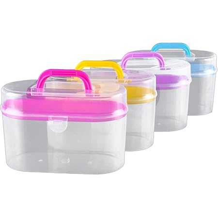 Amazon.com: Portable Lock Box Storage Boxes with Lids Clear Plastic ...