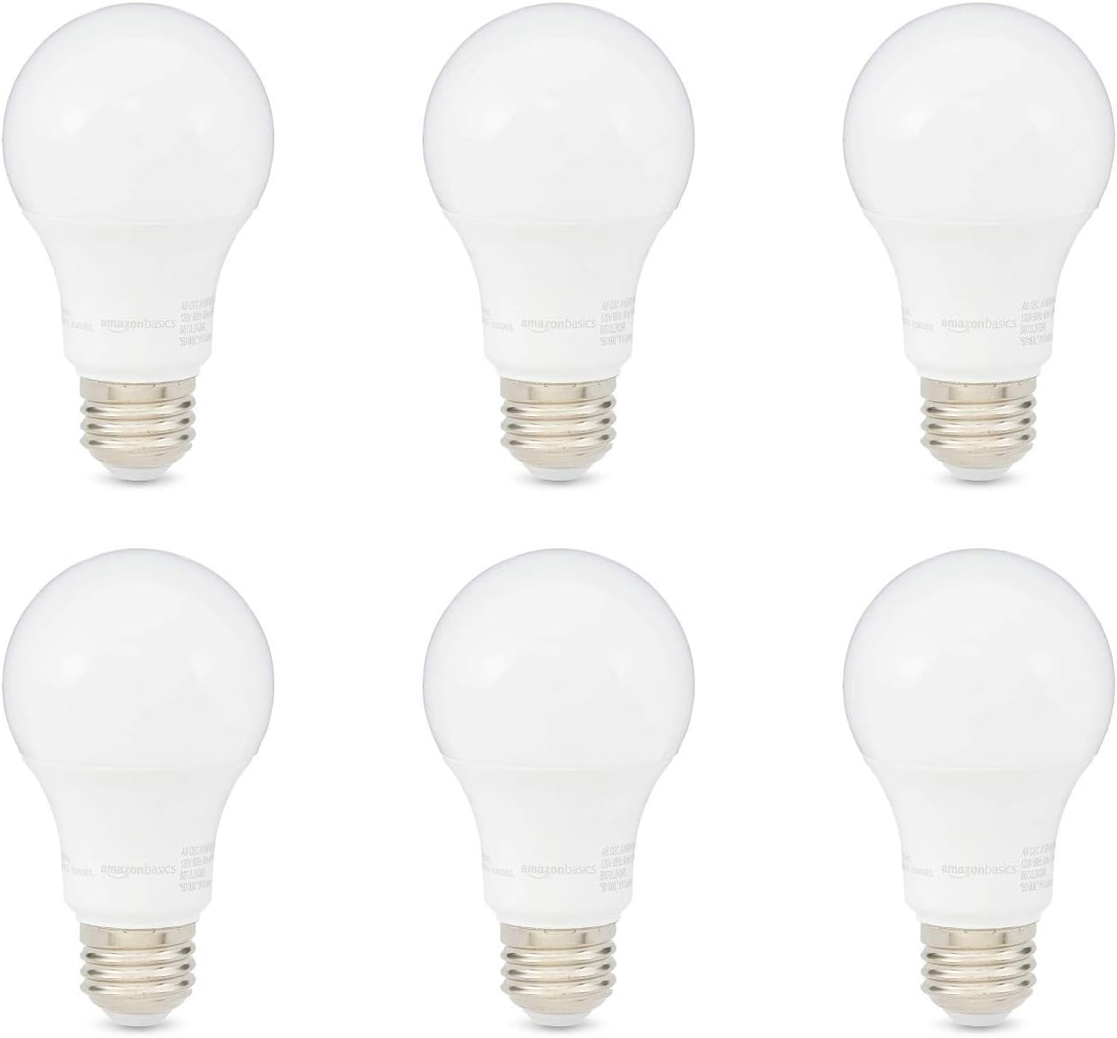Amazon Basics 60W Equivalent, Daylight, Dimmable, CEC Compliant, A19 ...