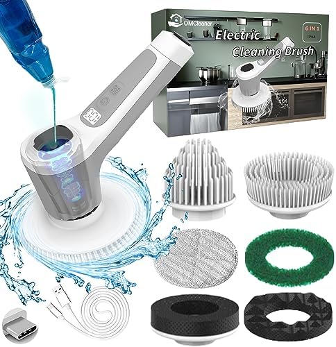 Amazon.com: Super Electric Spin Scrubber 1000RPM with 6 Brush Heads ...