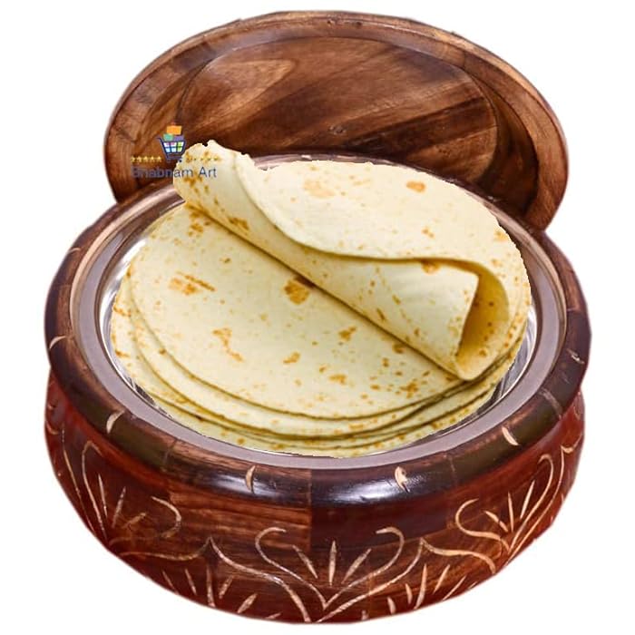 Buy SHABNAM ARTS SHEESHAM Wooden Chapati Box/ Casserole/ Wooden hotpot ...