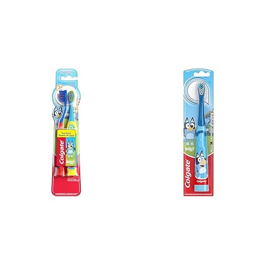 Amazon.com: Colgate Bluey Extra Soft Kids Toothbrush Pack & Battery ...