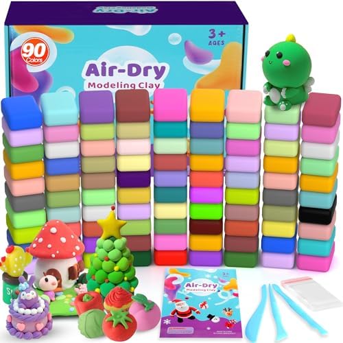 Amazon.com: ARTPAR Air Dry Clay 90 Colors, Modeling Clay for Kids,Model ...