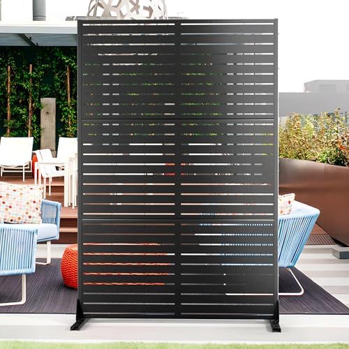 Amazon.com: FOLLOOK Outdoor Privacy Screen, 47" L x 71" H Metal ...