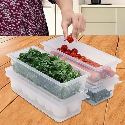 Stysol Set of 3 Fridge Storage Boxes Fridge Storage Containers 1500 ml ...