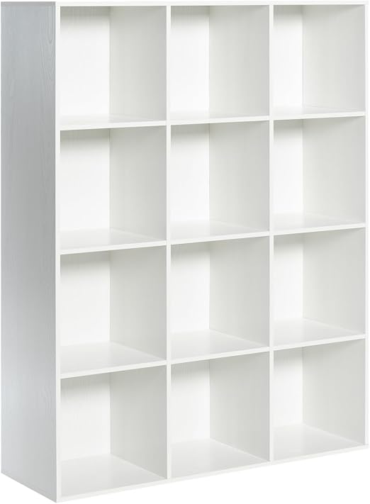 Wooden Cube Storage Organizer with Closed Back Panel, 11" D Book Shelf ...