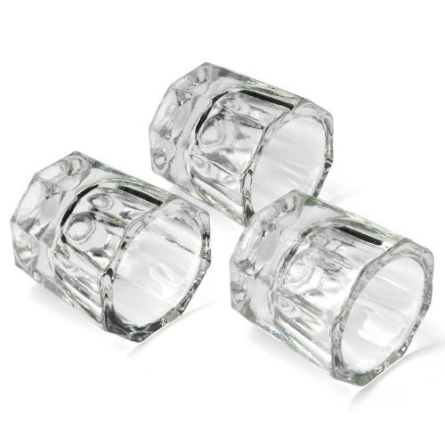 Amazon.com : 3 x Glass Nail Liquid Powder Container Dappen Dish Arcylic ...
