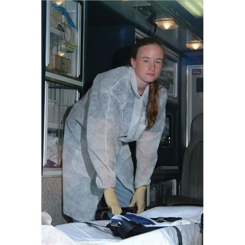 Safety Zone DLWH-2X-NP Lab Coat with Elastic Wrist, 2XL, Polypropylene ...