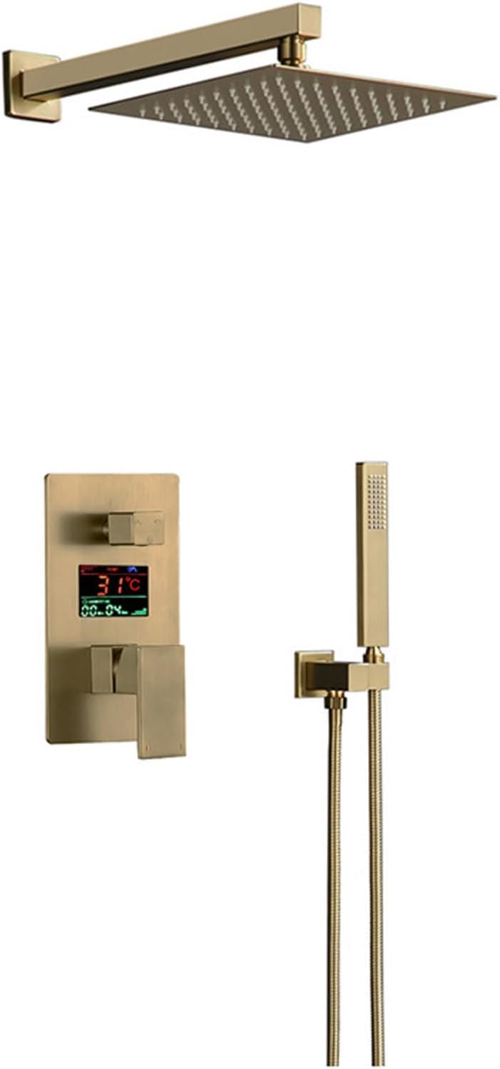 Amazon.com: Ksunun Shower System, Bathroom Shower Faucet Set with Digital Temperature Display ...
