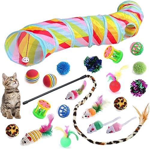 GONPETGP Cat Toys Kitten Toys for Indoor Cats Collapsible Cat Tunnels ...