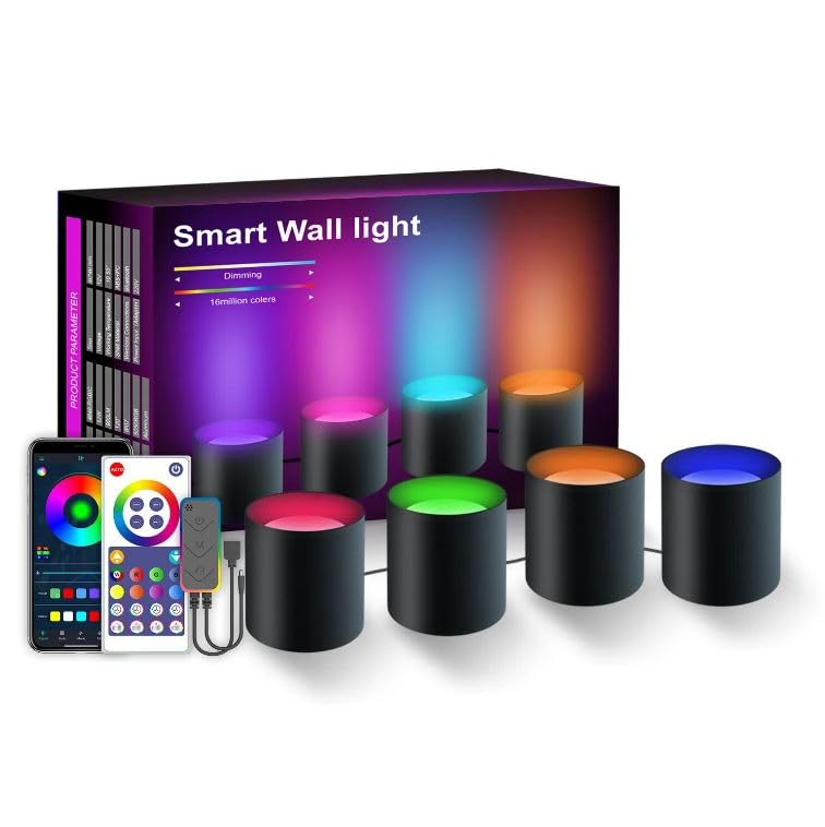Scizor Magnetic Wall Sconce RGB Colors, 4 Pcs Rechargeable USB,Wall ...