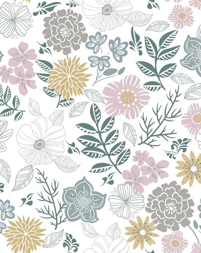 Amazon.com: Fititem Floral Peel and Stick Wallpaper Floral Boho Contact ...