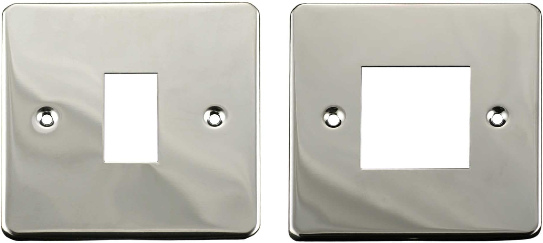 ElekTek Polished Chrome Plated Double Light Switch Metal Cover Plate ...