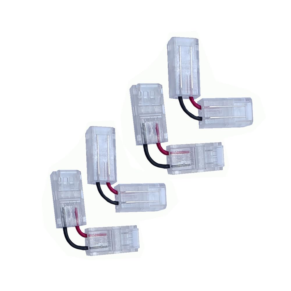 L Shape 2 Pin LED Connectors 8mm L-Shaped Connectors 5050 COB LED Strip ...