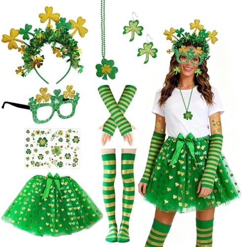 Amazon.com: Auch St. Patrick’s Day Green Costume Accessories Set for ...