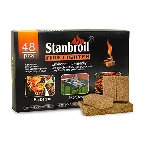 Snapklik.com : 48 Pcs Fire Starters, Natural Charcoal Square Fire ...