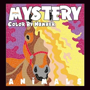 Amazon.com: Mystery Color By Number: Animals (Black Backgrounds ...