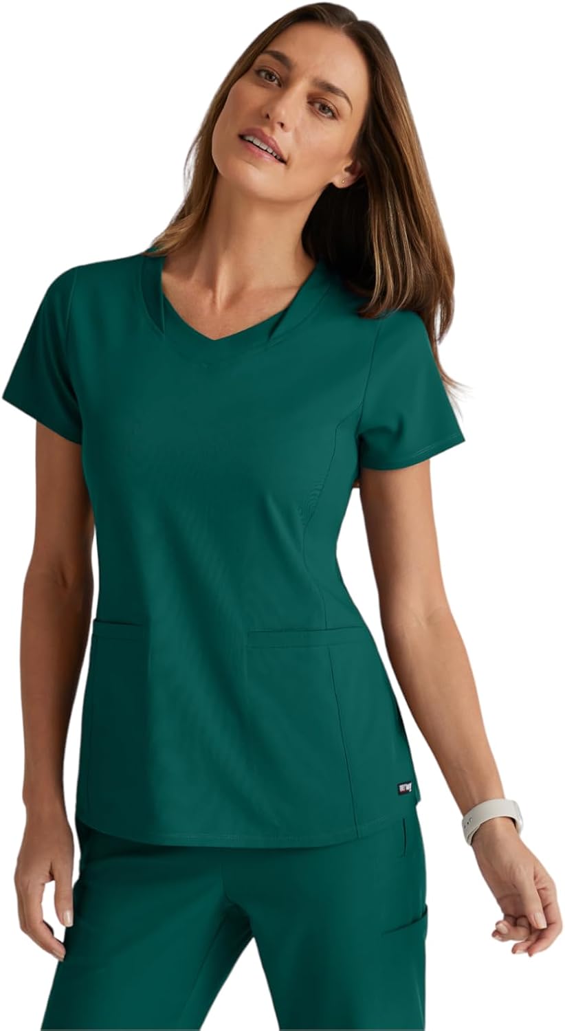 BARCO Grey's Anatomy Spandex Stretch Direct - Bolt Scrub Top for Women ...