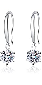 Amazon | Suenos ピアス ジルコニアピアス 1カラット 星のデザイン フックピアス シルバー925製 PT950プラチナメッキ 金属アレルギー対応 おしゃれ エレガント ...