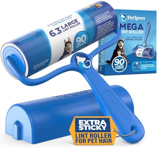 Amazon.com: PetLovers 6.3" Large Lint Roller for Pet Hair Extra Sticky ...