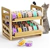 Amazon.com: Rolling Bamboo Cat Food Can Organizer, 2-Layer Wet Cat Food ...