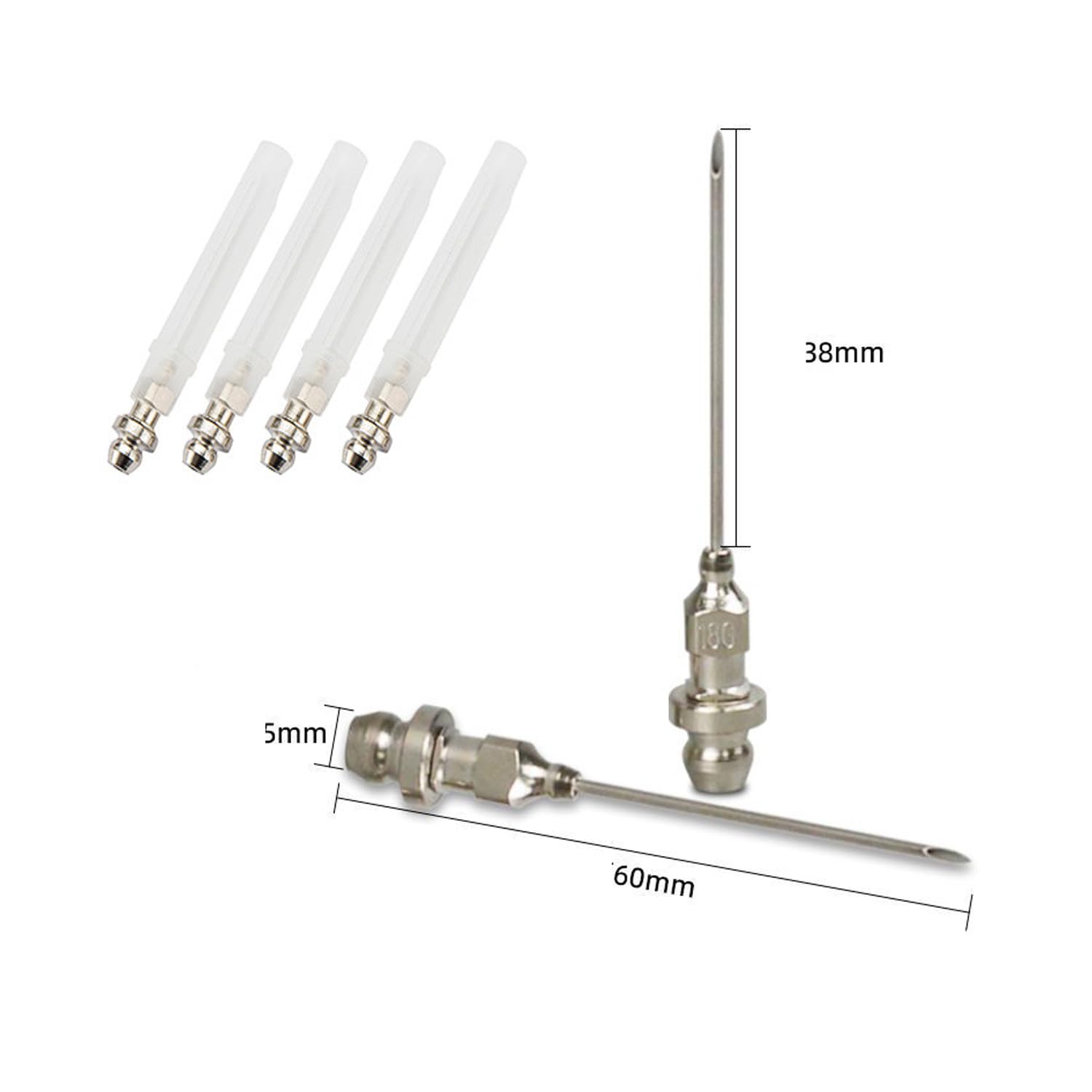 Ball Needle 3-Piece Grease Injector Needle Set - Carbon Steel Bearing ...
