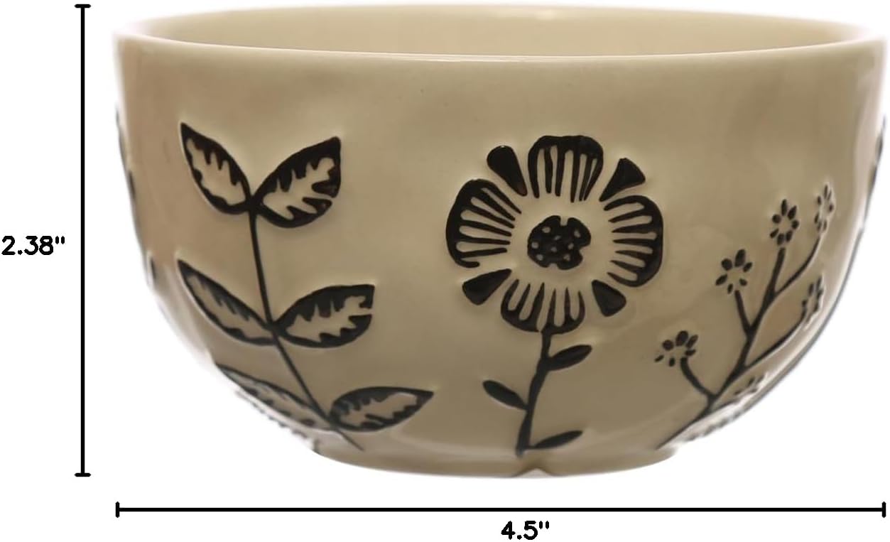 Creative Co-Op 4.5 Inches Round Stoneware Compact Dinnerware Set with ...