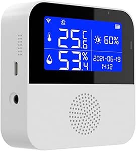 DAZZLEEX Smart WiFi Temperature Humidity Sensor,WiFi Temperature Sensor With External Probe,For ...