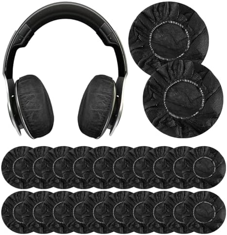 Amazon.com: Tvoip 100Pcs Black Non-Woven Sanitary Headphone Ear Cover ...