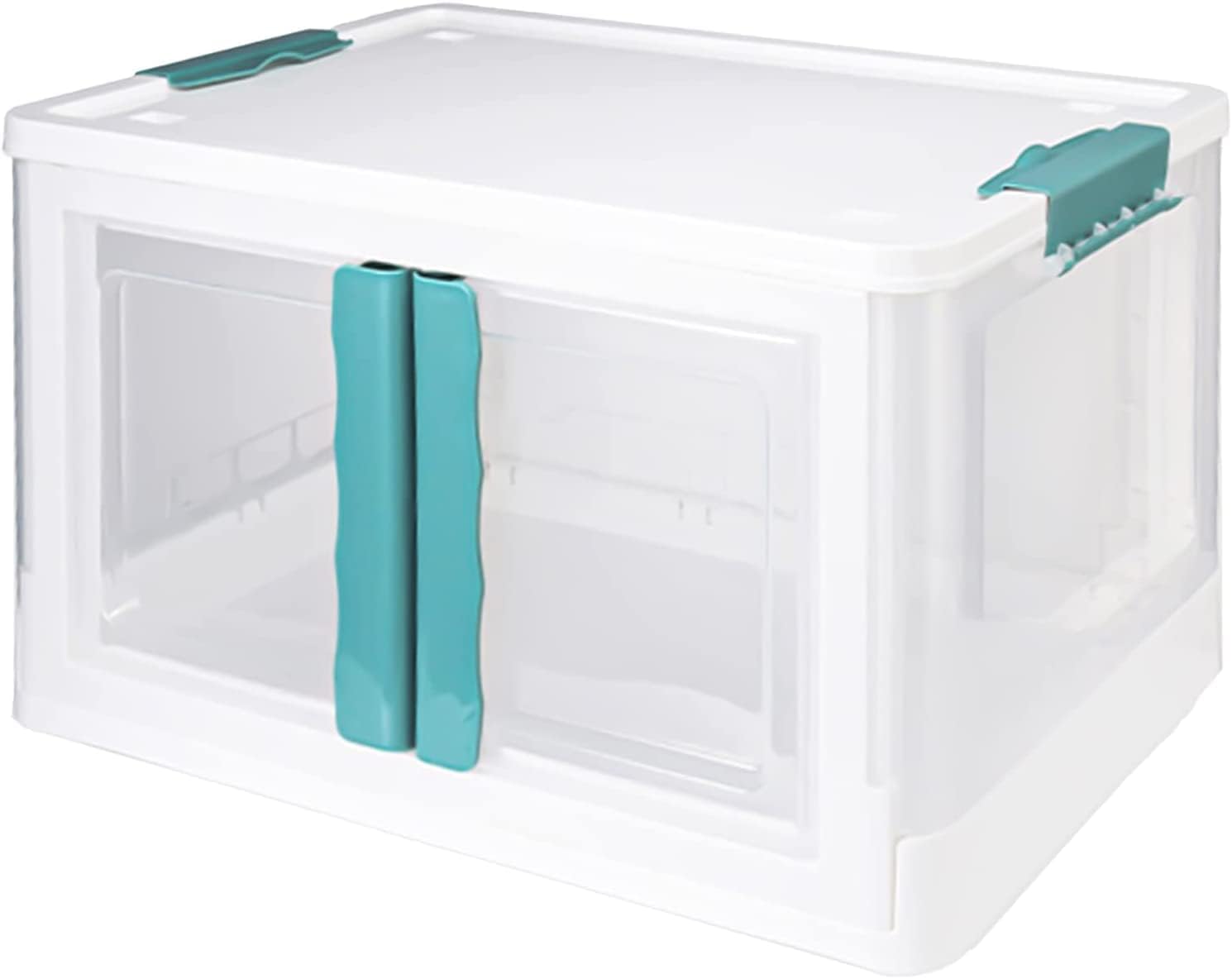 Amazon｜[セット] Rocotto 収納ボックス 前開き ふた付き コンテナ 収納ケース プラスチック 衣装ケース キャスター付き 折りたたみ 収納 衣替え 大容量 おしゃれ 積み重ね ...