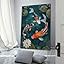 sinyumoney Koi Fish Pond Painting Bedroom Wall Art Home Office Kitchen ...