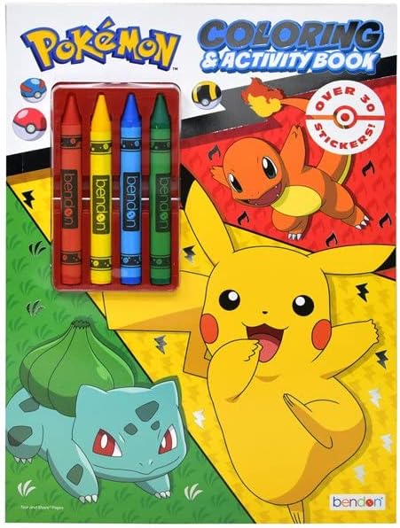 Amazon.com: Pokémon Coloring & Activity Book with 4 Crayons | Included ...