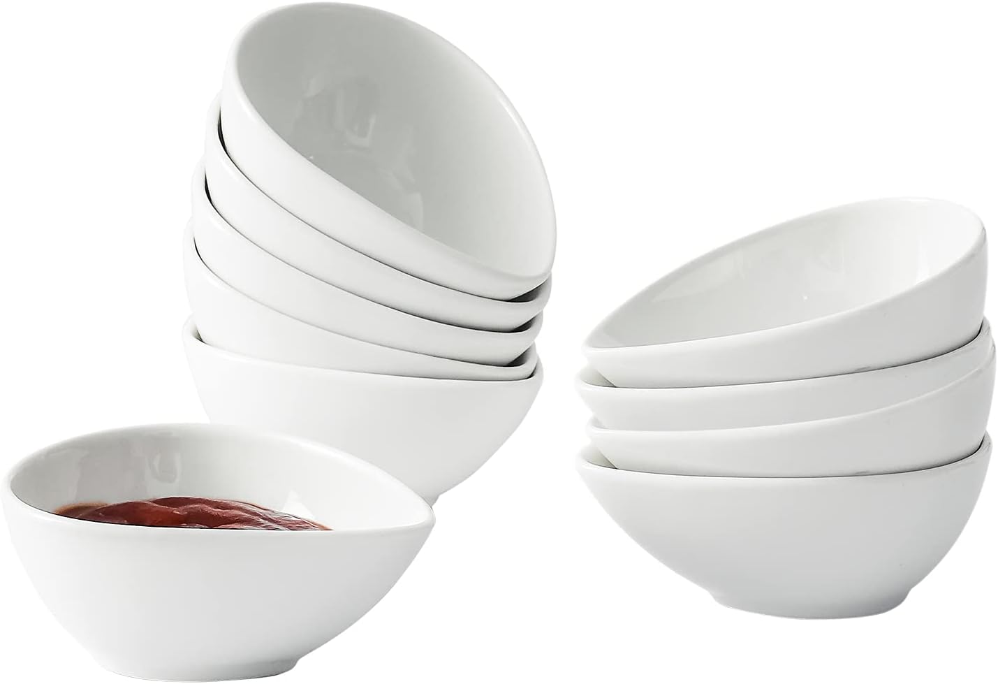 Amazon.com | OMAYKEY Sauce Dish Set of 10, 3.5 OZ Porcelain Dipping ...