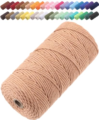 GOHOF Macrame Cord 3mm x 150m Premium Cotton Macrame Rope, 4 Strand ...