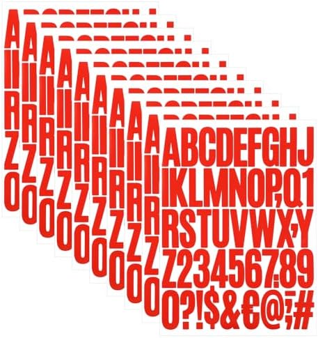 Amazon.com: 500 Red Letter Stickers - 10 Sheets Vinyl Numbers ...