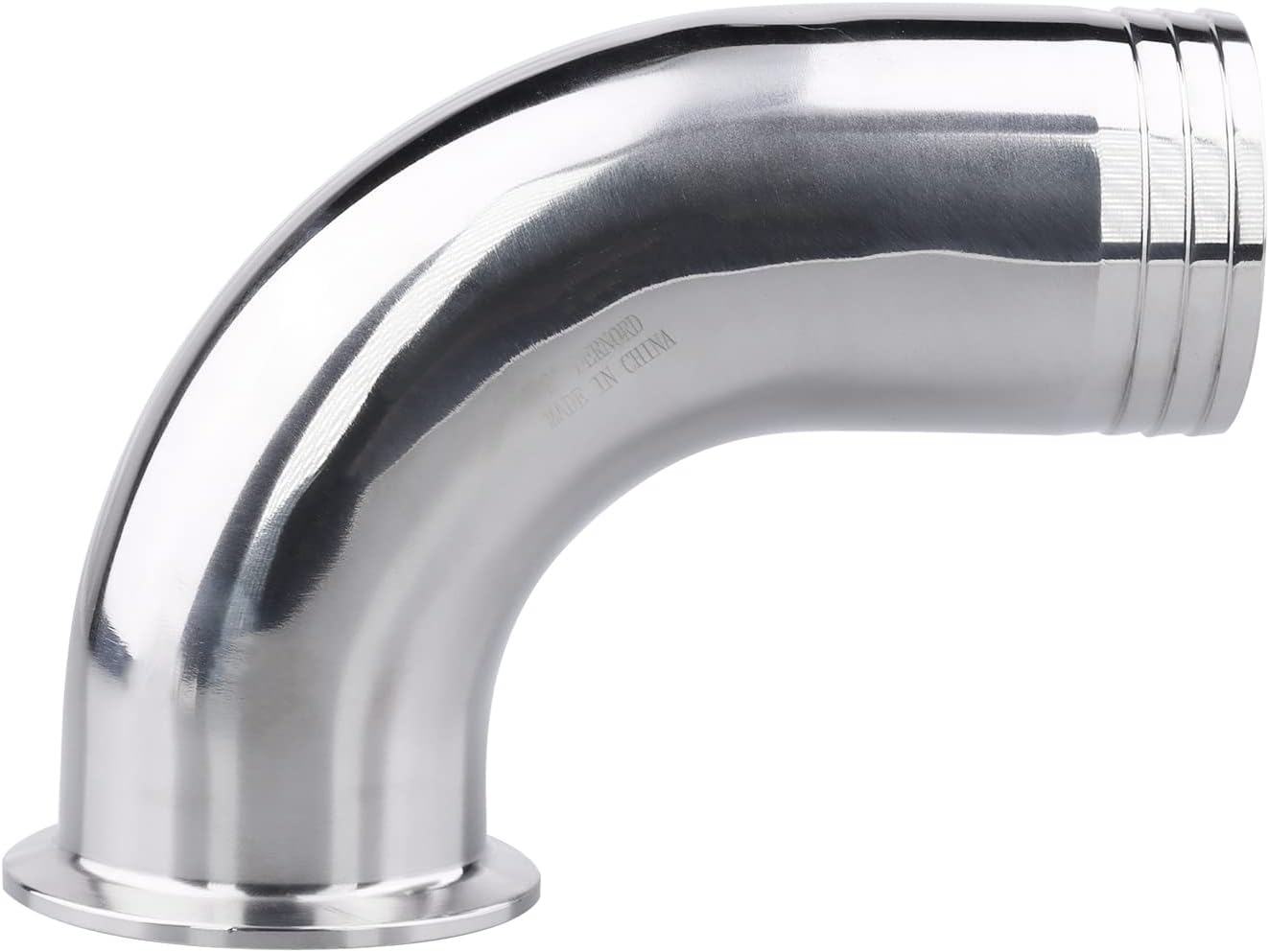 DERNORD Sanitary Hose Barb Pipe Fitting 2" Tri Clamp (64MM Ferrule) 90 ...