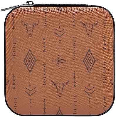 Amazon.com: linqin PU Leather Jewelry Box, Western Bull Boho Travel ...