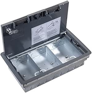 HOF One Piece 3 Compartment Floor Box with Twin 13A Switched Socket ...